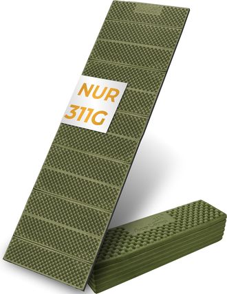 AceCamp Faltbare Thermomatte Isomatte Outdoor Camping Ultraleicht [186x56cm - Grün] - Wasserdicht leicht & kompakt - Faltbare Yogamatte Reise - Strandmatte ge