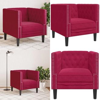 vidaXL Chesterfield-Sessel Weinrot Samt - Vidaxl