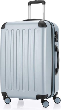 HAUPTSTADTKOFFER Spree - Hartschalenkoffer Rollkoffer + Kofferanhänger, erweiterbarer Reisekoffer, TSA, 4 Rollen, 65 cm, 74 Liter, Pool Blau