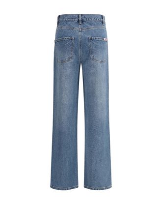 Self Portrait Womens Jeans Straight With Strass, Blue