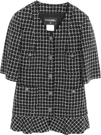 Chanel veste boutonnée en tweed (1986-1988) - Noir