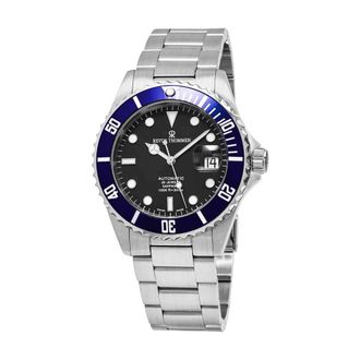 Revue Thommen Homme, Accessoires, Gris, Taille: ONE Size Montre de Plongée XL Analogique Automatique en Acier Inoxydable