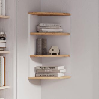 Vicco tag&egrave;re dangle Ecki, Ch&ecirc;ne blanc/force de lor, 30x60cm