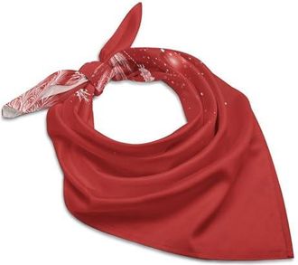 Generic Écharpe carrée en soie légère avec flocons de neige galaxie pour cheveux respirant Cadeau pour homme et femme, multicolore, 46x46cm