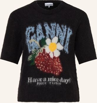 Ganni Strickshirt Mit Alpaka schwarz