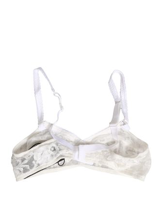 Dolce & Gabbana Womens White Cotton Lace Wireless Soft Cup Bra Underwear Nylon Clothing
