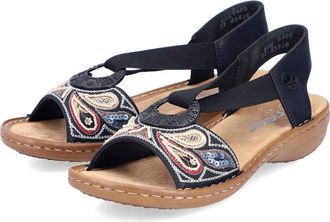 Rieker Sandalette RIEKER, Damen, Gr. 37, schwarz, Lederimitat, Schuhe Sandalette, Topseller