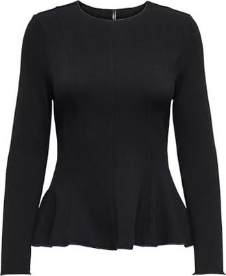 Only Onlkenya L/S Peplum Top JRS, Noir, S Femmes