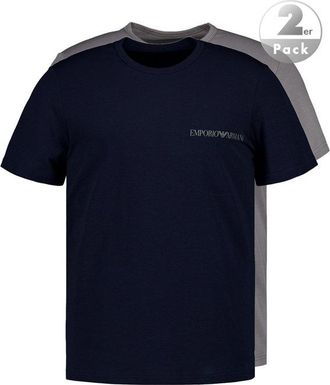 Emporio Armani Herren T-Shirt blau Baumwolle unifarben