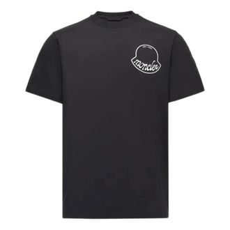 Moncler Homme, Tops, Noir, Taille: S Logo Cotton T-Shirt