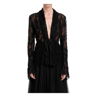 Marc Le Bihan Veste Dentelle Col Dentelle - - Jackets - Damen - Schwarzk - 2XS