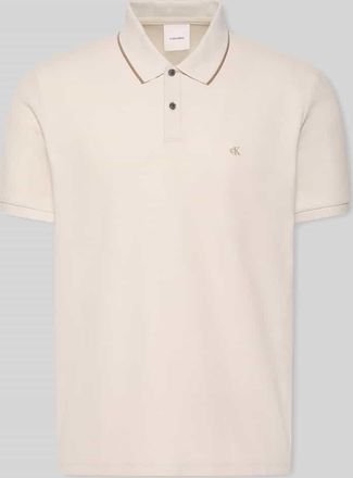 Calvin Klein Poloshirt mit Logo Stitching aus reiner Baumwolle