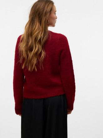 Vero Moda Strickjacke VMNOVAH LS O-NECK BUTTON CARDI GA NOOS Materialmix, regular fit