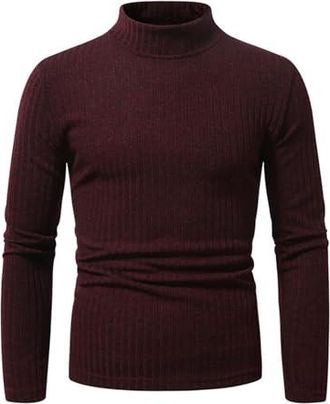 Generic T-shirt personnalisé pour hommes chemise jaune anniversaire nouveau hommes décontracté semi-haut col épais manches longues t-shirt laine noir t-shirts