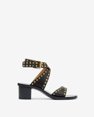 Isabel Marant Sandales Jillin - Femme - Noir Et Dor&eacute; - Taille36 - Isabel Marant