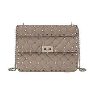Valentino Garavani Femme, Sacs, Beige, Taille: ONE Size Sac moyen Rockstud Spike