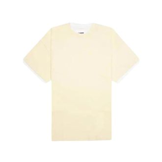 Jil Sander Homme, Tops, Beige, Taille: XS T-Shirt en Coton à Manches Courtes et Col Rond