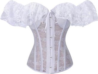 Generic Corset Femme Grande Taille, Gaine Gainante &Agrave; Manches Courtes Orn&eacute;e De Dentelle Satin&eacute;e, Disponible D&egrave;s Maintenant Pour Les Costumes DHalloween Et Comm