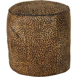 DKD Home Decor Dkd Home Decor - leder-fussst&uuml;tze 46X46X50 braun leopardenleder Material Farbe multicolor Familie kissen und schuh-fussst&uuml;tzen Details