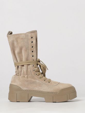 Vic Mati&eacute; Combat boots en cro&ucirc;te de cuir avec semelle plateforme et tirant