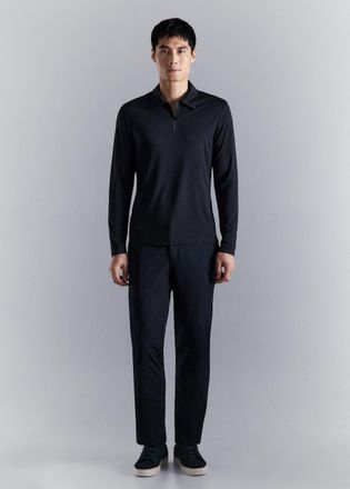 Mango Komfort-Stretch-Poloshirt mit Rei&szlig;verschluss marineblau - Herren - XS - MANGO MAN