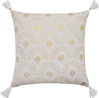 Douceur d'Intérieur Layoa Kissen, mit abnehmbarem Bezug, 45 x 45 cm, Polyester-Baumwoll-Mischgewebe, Bedruckt mit metallic