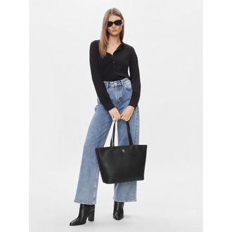 Tommy Hilfiger Handtasche Tommy Hilfiger Th Essential Sc Tote AW0AW15720 Schwarz