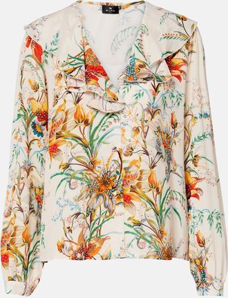 Etro Chemise &agrave; volants &agrave; fleurs