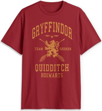 Harry Potter Herren Gryffindor Quidditch Seeker T-Shirt, Cardinal, Mittel