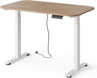 Vicco h&ouml;henverstellbarer elektrischer Schreibtisch Elevate, Wei&szlig;/Artisan, 120 x 70 cm, 2 Motoren, 100 kg Tragkraft