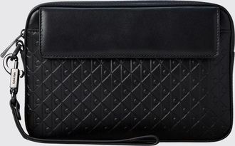 Calvin Klein Monogramm-Tasche aus Kunstleder mit gepr&auml;gtem Logo und Handgelenkschlaufe