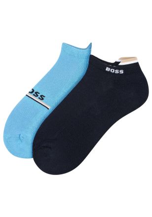 HUGO BOSS Kurzsocken BOSS 2P AS Iconic Loop CC, Herren, Gr. 39-42, bright blau 438, Baumwollmischung, unifarben, elastisch, Socken, mit Signature-Streifen und L