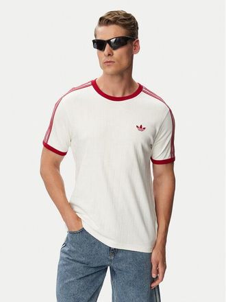 adidas T-Shirt Drop Needle 3 Stripes Tee KS7449 Wei&szlig; Regular Fit