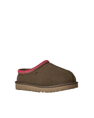 UGG Womens Clog Tasman Ii Dense Smoke Upper: Leather Slippers Flat Shoes