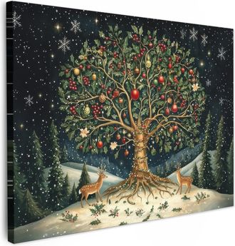 MuchoWow &copy; Weihnachtsdeko Leinwandbilder 80x60 cm Wall Art Decoration Bilder Weihnachtsgeschenke f&uuml;r die Wand Deko Canvas Painting Wanddekoration Wohnzimmer Pa