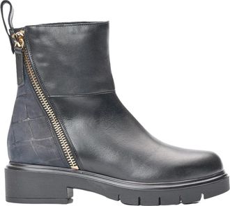 Albano Tiefer Kampfstiefel mit diagonalem Rei&szlig;verschluss - - Shoes - Damen - Schwarzk - 40 EU