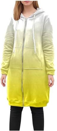 Generic 2026 Vestes pour femmes, manteaux &agrave; capuche pour femmes, automne hiver, poches chaudes, cordon de serrage, fermeture &eacute;clair, cardigan long &agrave; capuche, 