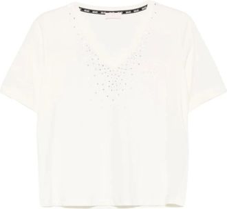 Liu Jo Femme, Tops, Blanc, Taille: 40 FR T-shirt avec strass