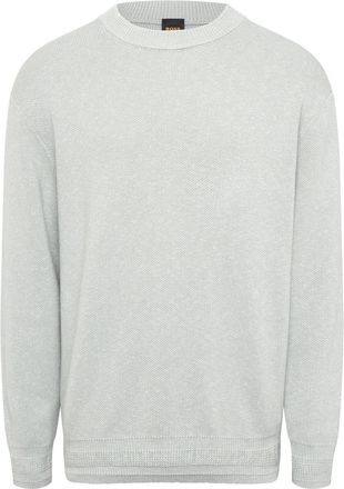 HUGO BOSS Kokoage Pullover f&uuml;r Herren, gerippt, Regul&auml;r (Silber)
