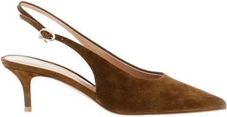 Gianvito Rossi Hohe Schuhe - Suede Robbie Sling 55 - Gr. 36,5 (EU) - in Braun - f&uuml;r Damen