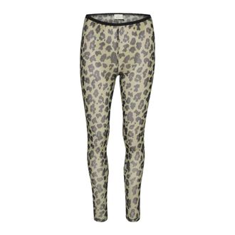 Kaffe Leggings l&eacute;opard vert clair - Femme - Pantalons - Multicolore - Taille: 46 FR