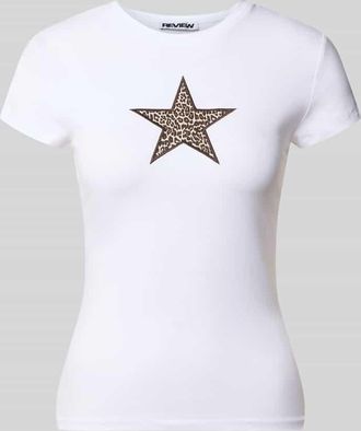 Review T-Shirt mit Stitching und Rundhalsausschnitt