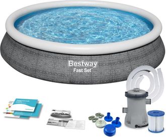 Bestway Pool-Set Bestway Fast Set 457x84 cm Rund mit Kartuschenfilter 2006 l/h