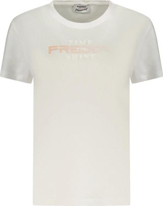 Freddy Kurz&auml;rmeliges T-Shirt - - Tops - Damen - Wei&szlig; - L