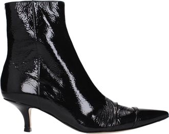 Maison Margiela Femmes Bottines En Cuir Verni Noir