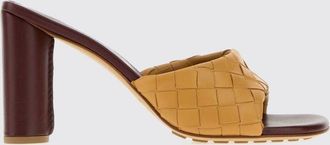 Bottega Veneta Livia zweifarbige Mules aus gewebtem Leder mit hohem Blockabsatz