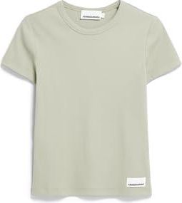 Armedangels T-shirt Ripp pour femme en coton bio Mix KARDAA Slim Fit, vert marin, L