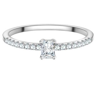 Trilani Ring - Sterling Silber Ring Zirkonia - Gr. 50 - in Silber - f&uuml;r Damen