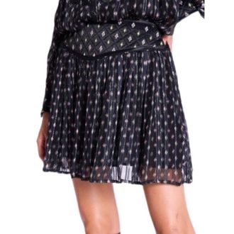 BERENICE Einzigartiger Eleganter Kurzer Rock mit Satin Taille - - Skirts - Damen - Schwarzk - S