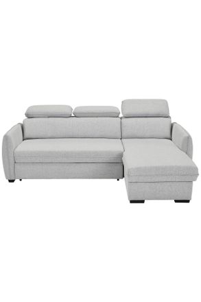CARRYHOME Ecksofa, Hellgrau, Textil, 3-Sitzer, seitenverkehrt montierbar, L-Form, 237x182 cm, Stoffauswahl, Liegefunktion, Schlafen auf Sitzh&ouml;he, R&uuml;cken echt, W